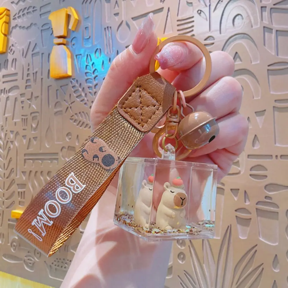 Key-Ring-Capybara-Keychain-Funy-Capybara-Pendant-Mini-Quicksand-Bottle ...