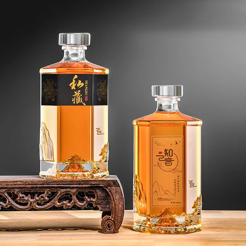 Decanter-De-Whisky-Transparente-Em-Forma-Prism-tica-Garrafa-De-lcool-De ...