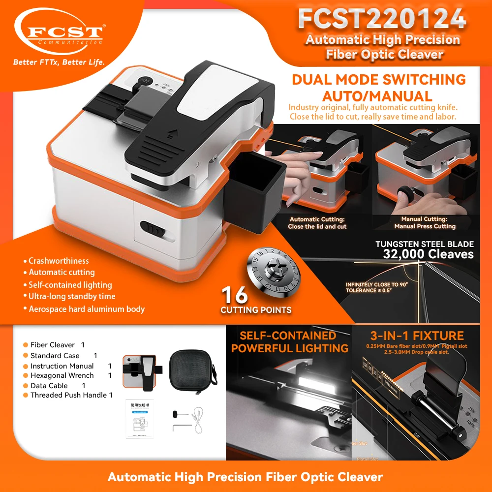 FCST-Q1S-Fully-Automatic-Electric-Fiber-Optic-Cleaver-Rechargeable-High ...
