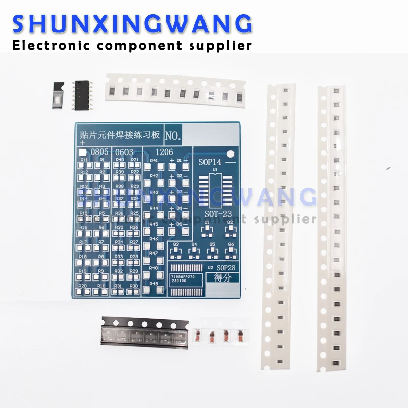 SMT-SMD-Component-Welding-Practice-Board-Soldering-DIY-Kit-Resitor ...