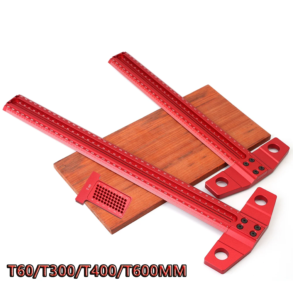 60-500MM T-Ruler Precision Marking Aluminum Alloy Woodworking Scribe ...