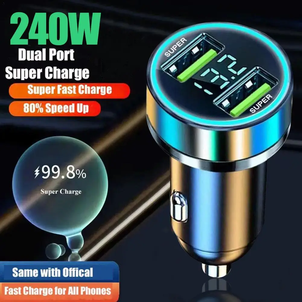 2 Port Super Fast USB Car Charger For IPhone 14 Pro Max 13 12 11 Oneplus Huawei OPPO Samsung ...