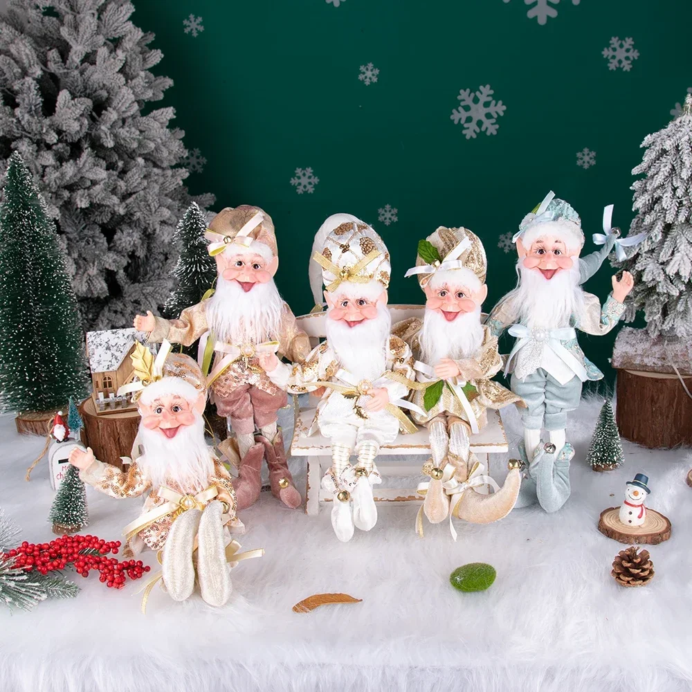 Christmas Elves Home Christmas Tree Ornaments Long Nose Cooker Elf Wall ...
