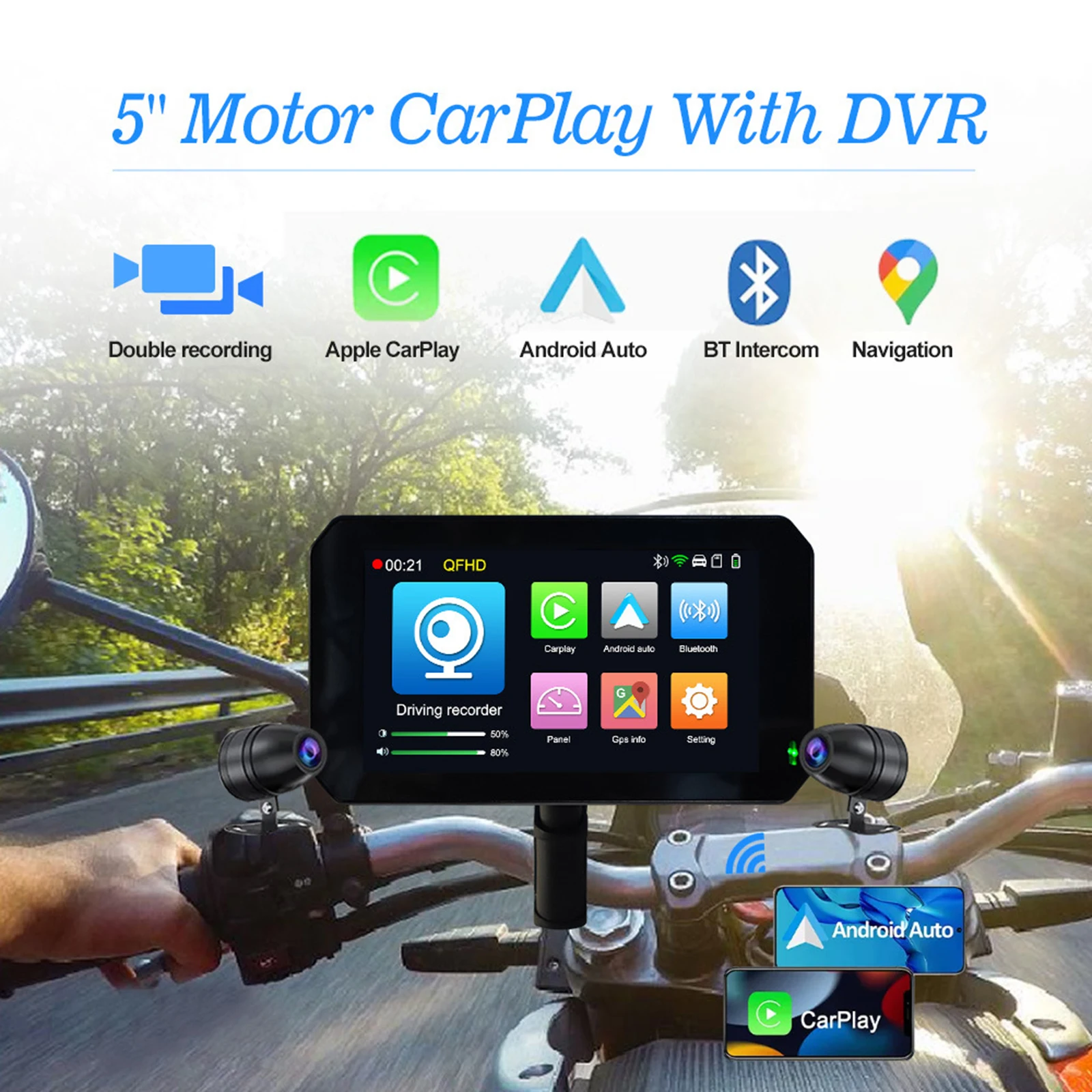 5-inch-Touch-Screen-Motorcycle-Navigator-With-2pcs-1080P-Camera-IPX7 ...
