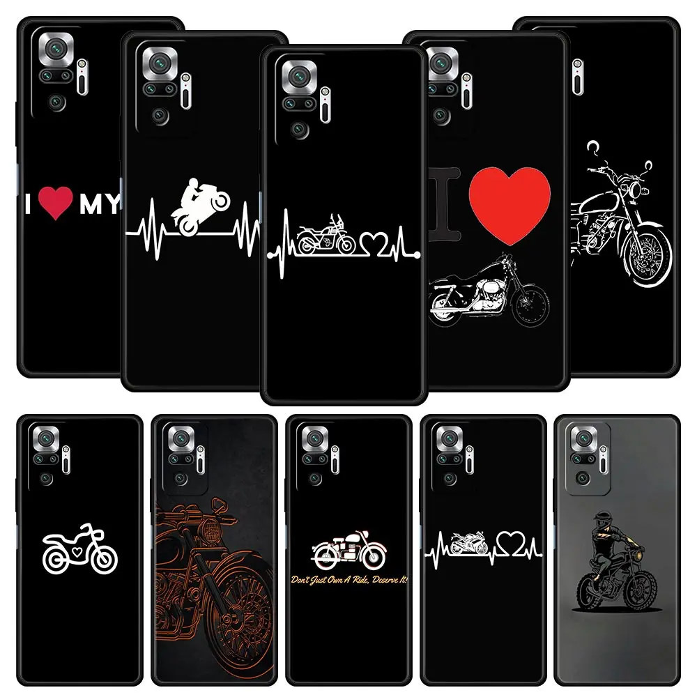 Motorcycle Heartbeat Phone Case For Xiaomi Redmi Note 14 13 12 5G 11 10 ...