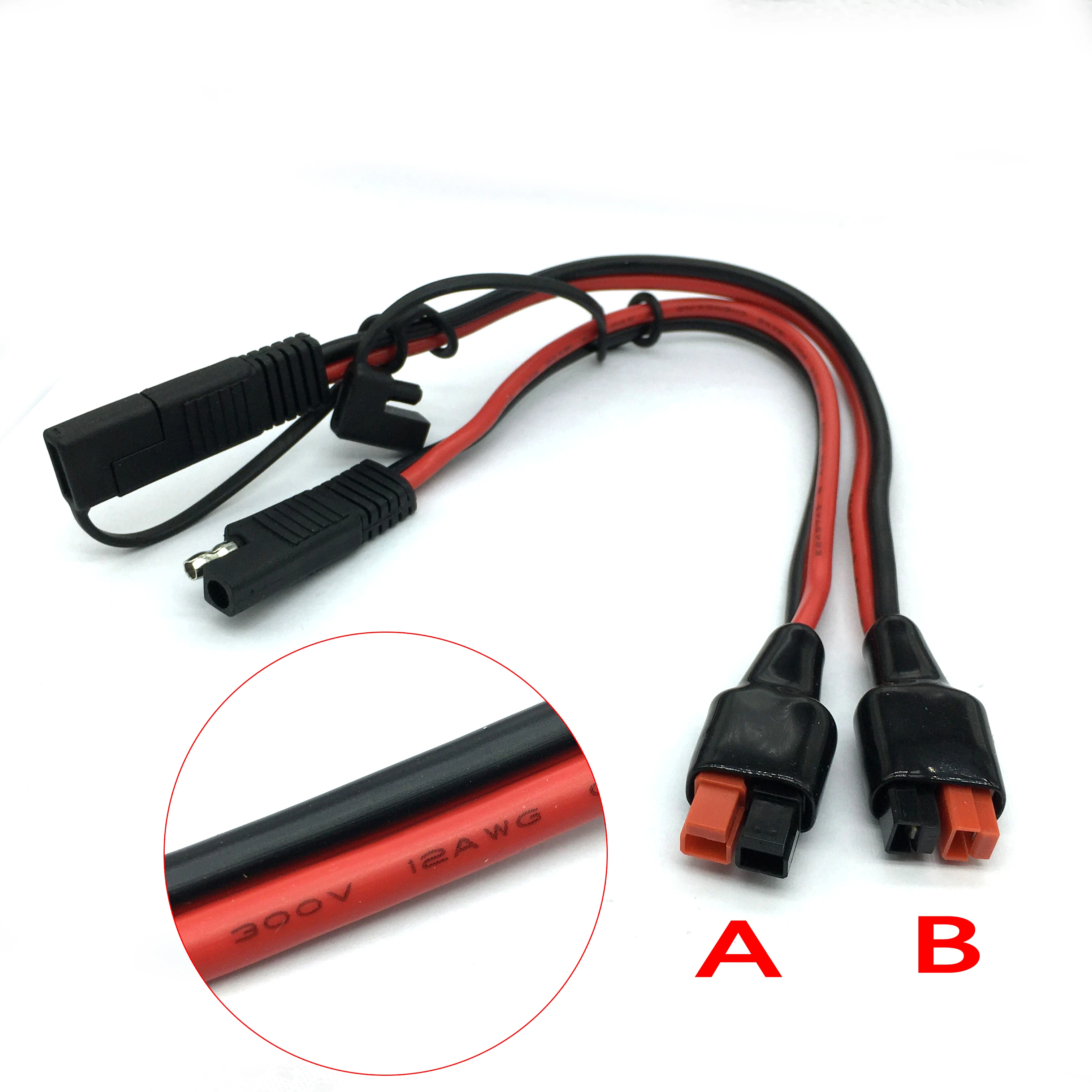 Copper Solar SAE Cables to Anderson Power Pole Connectors 12AWG for ...