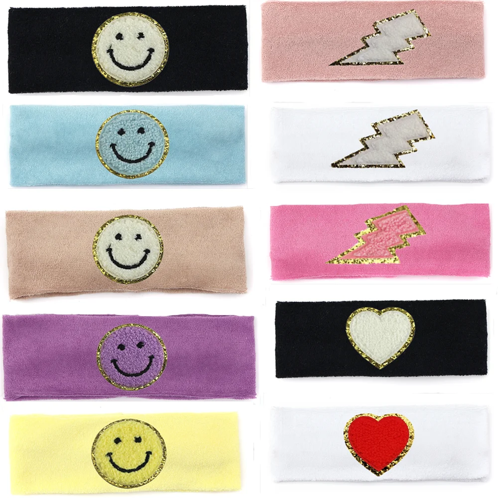 001E Headbands for Girls Terry Wide Hair Bands for girl's hair Cotton ...