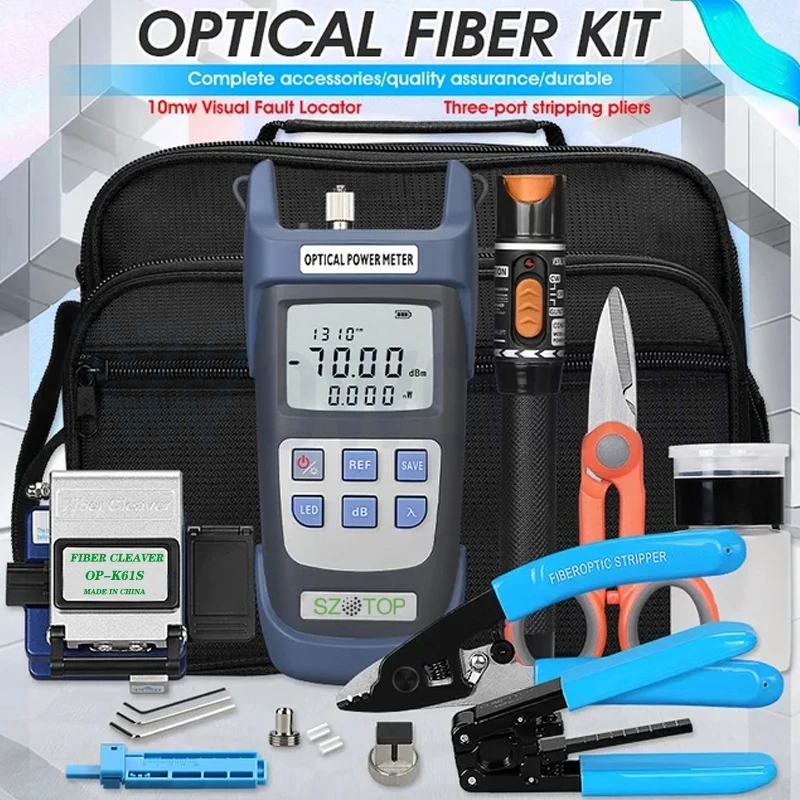 Fiber-Optic-Tool-Kit-with-Fiber-Cleaver-Visual-Fault-Locator-VFL-Wire ...