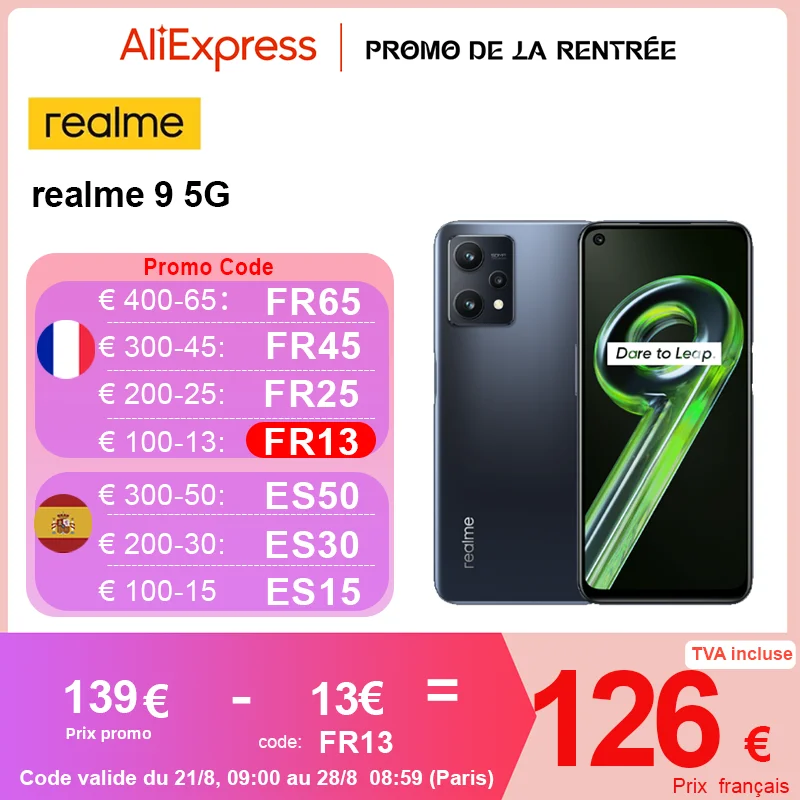 Global Version realme 9 5G Smartphone Snapdragon 695 5G Octa-core ...