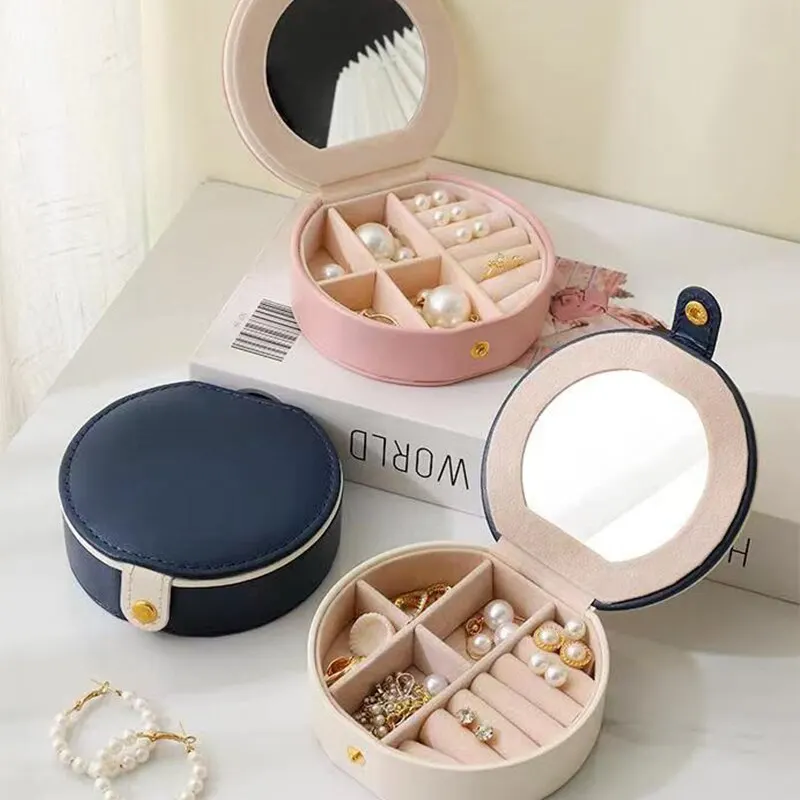 Single Layer Portable Jewelry Storage Box Ring Earring Necklace Storage ...