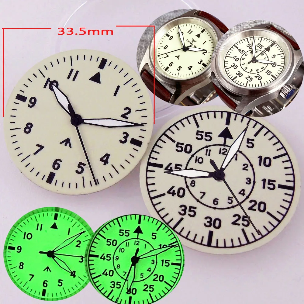 Luminous-29mm-33-5mm-Vintage-White-Diver-Pilot-Watch-Dial-Face-for-NH35 ...