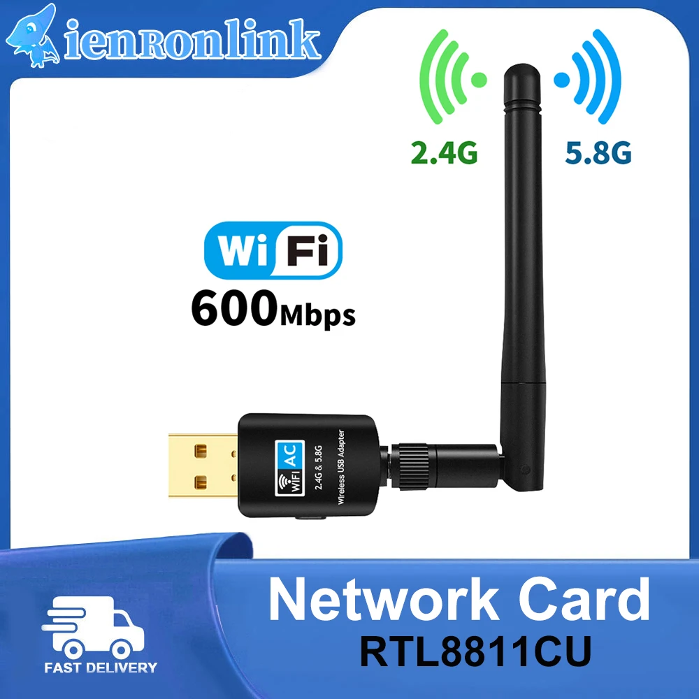 Terow Usb Wifi Adapter 600mbps Network Card Dual 2.4ghz&5.8ghz Antenna ...