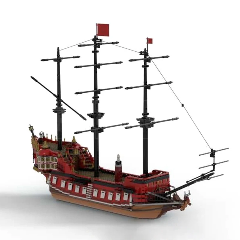 2504PCS medieval Pirate Series MOC Pirate corvette sailing ship Model ...