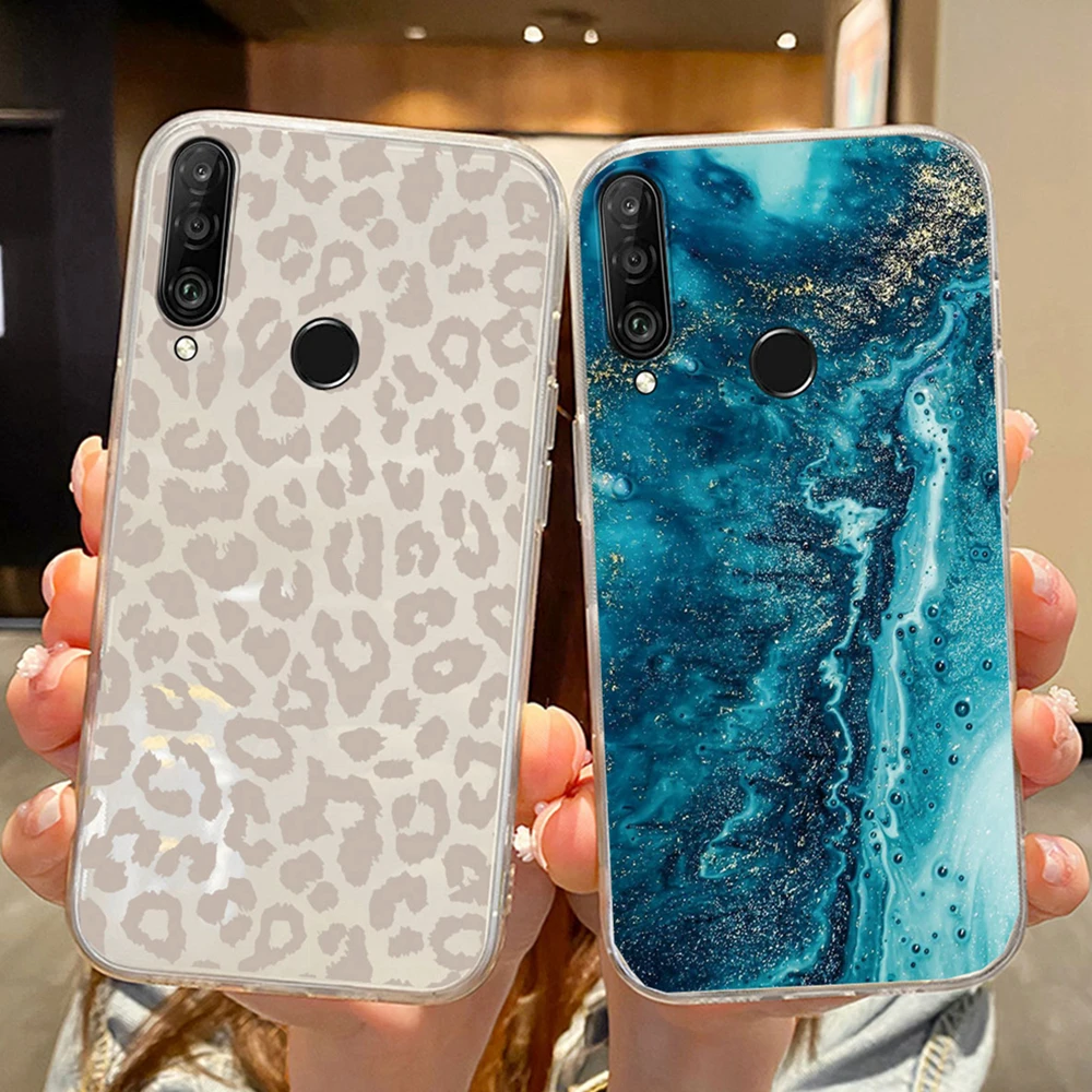White Leopard Print For Huawei P30 Lite P20 Pro Y6 Y7 P Smart 2019 ...