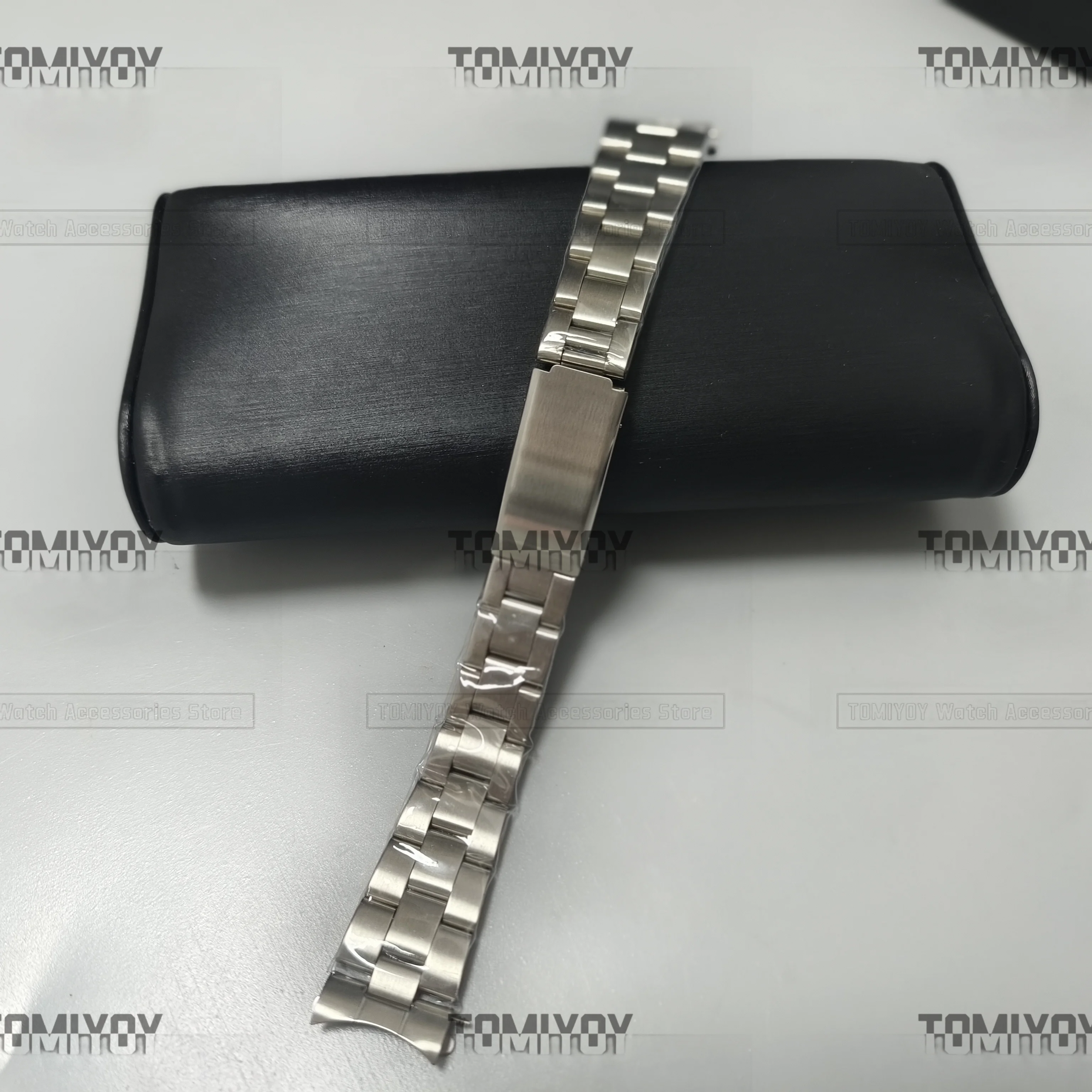 19MM-Curved-End-Silver-Stainless-Steel-Brush-Solid-Oyster-Watch ...