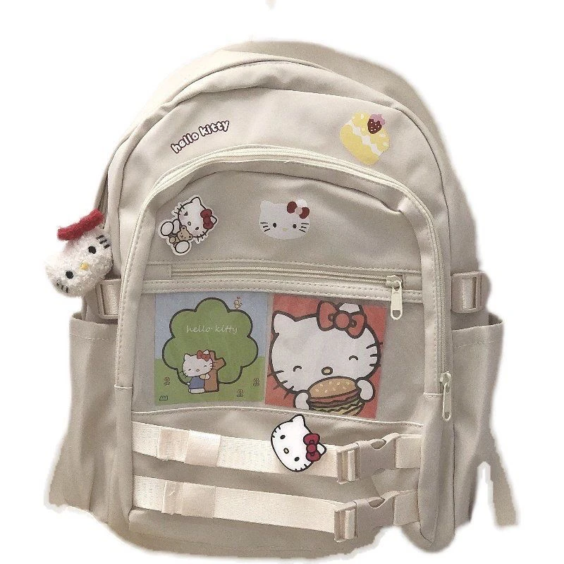 Sanrio Hello Kitty Campus School Bag Girl Zipper Large-capacity ...