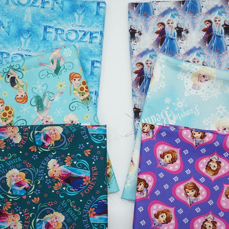 100-Cotton-Disney-Frozen-Fabric-For-Sewing-Clothes-Dress-Patchwork-Elsa ...