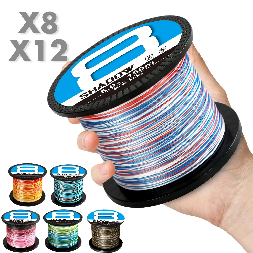 ZUKIBO 1000M 500M 300M 8 12 Strands Braided Smooth Multifilament PE Fishing Line Super Strong ...