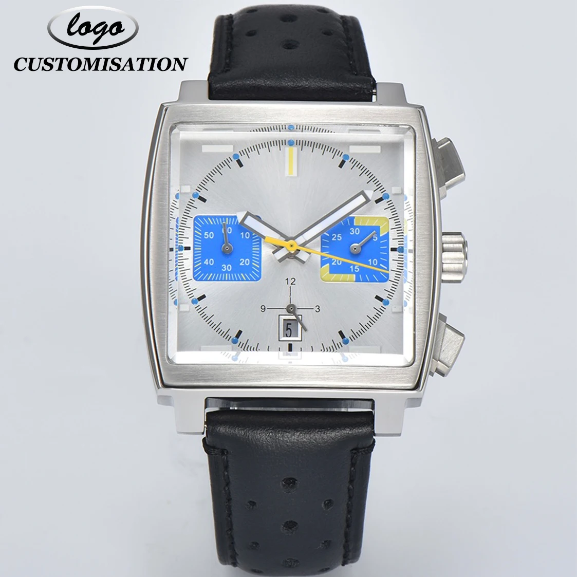 Customed-logo-40mm-Square-Watch-7750-ETA-Watches-multifunction ...