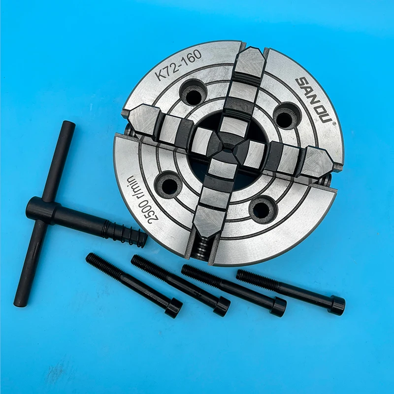 Torno Chuck 160MM Sanou Marca 4 Mandíbula Mandril Independente K72 160 ...