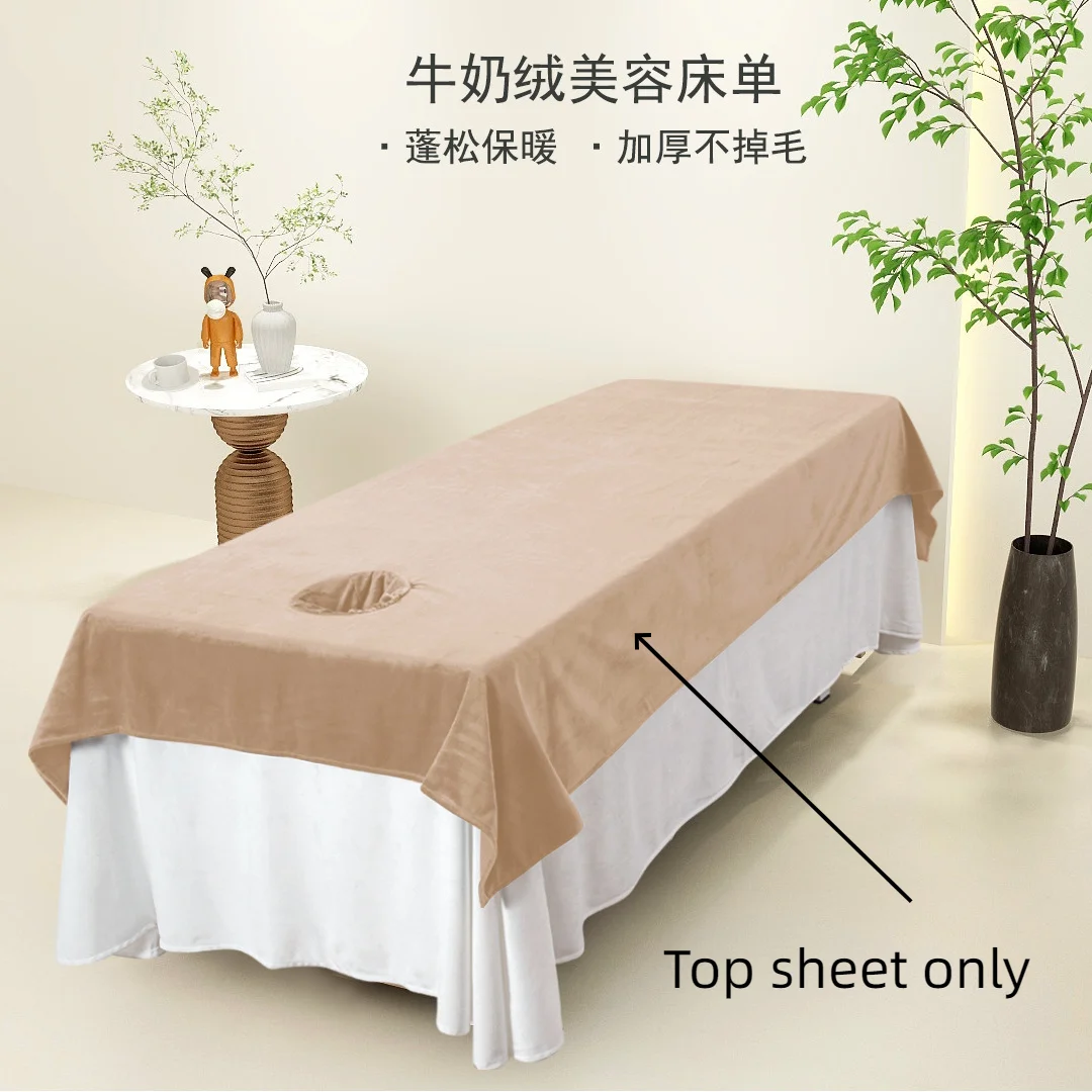 Luxury-Milk-Velvet-Beauty-Salon-Spa-Bed-Sheets-SPA-Massage-Bed-Table ...