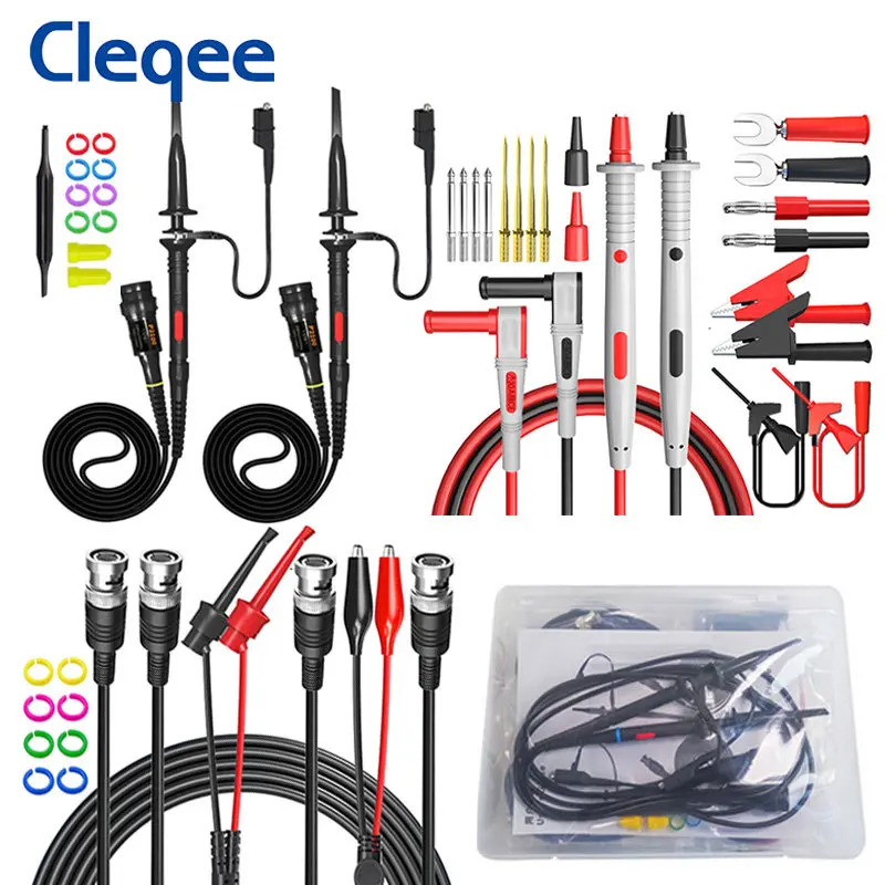 Cleqee P1260D Multimeter Test Leads kit + Oscilloscope Probes + BNC ...