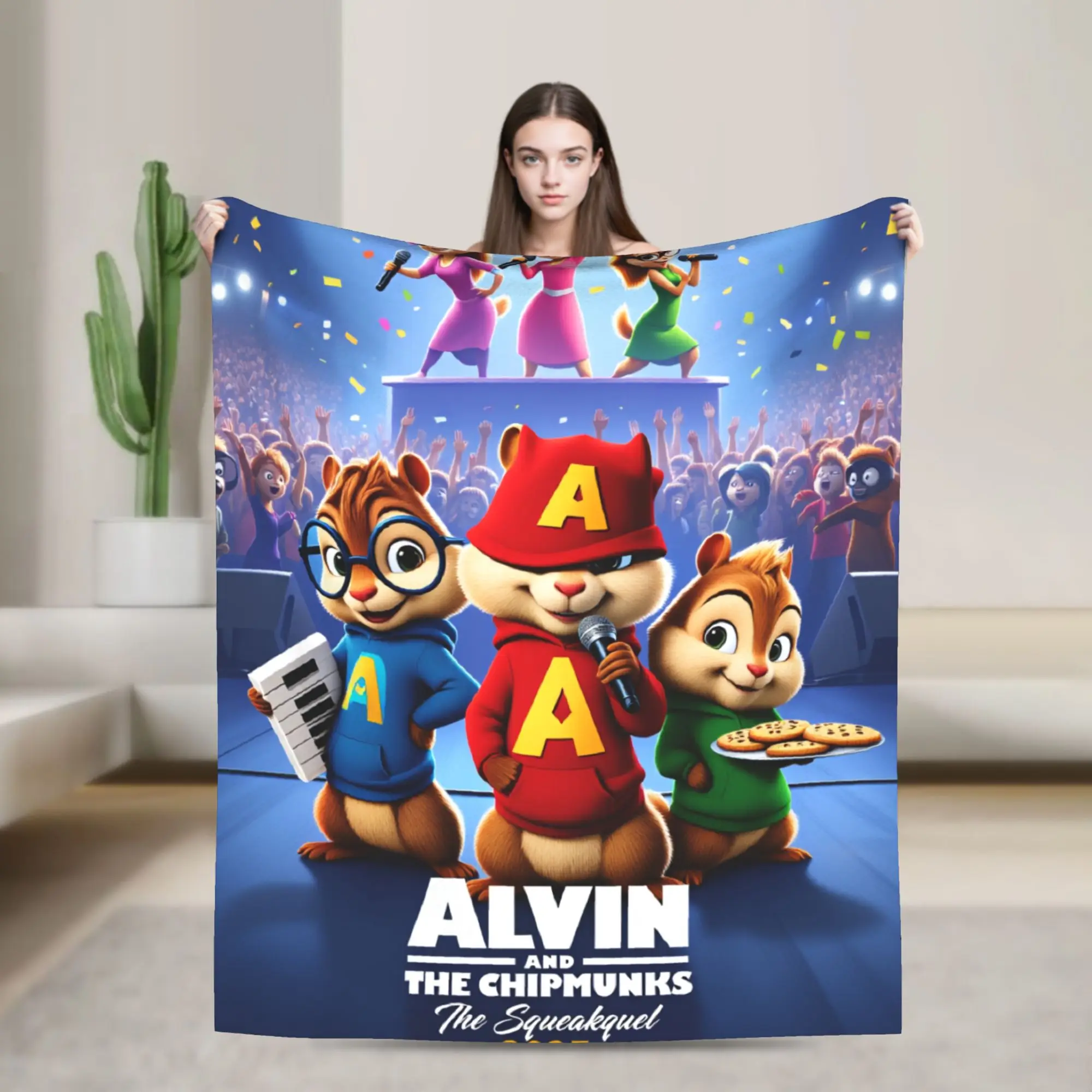 Alvin and the Chipmunked Warm Blanket Boy Girl Plush Throw Blanket ...