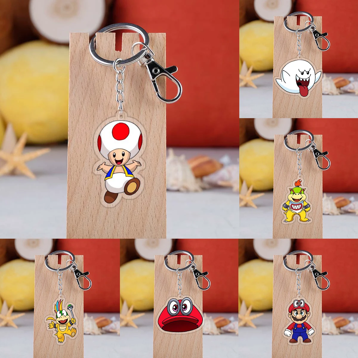 Super-Mario-Bro-DIY-Keychain-Car-Key-Backpack-Pendant-Acrylic-Creative ...