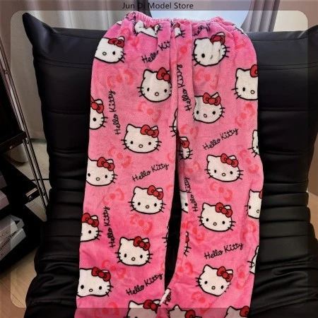 Sanrio-hello-kitty-cal-as-de-pijama-femininas-cal-as-de-inverno-flanela ...