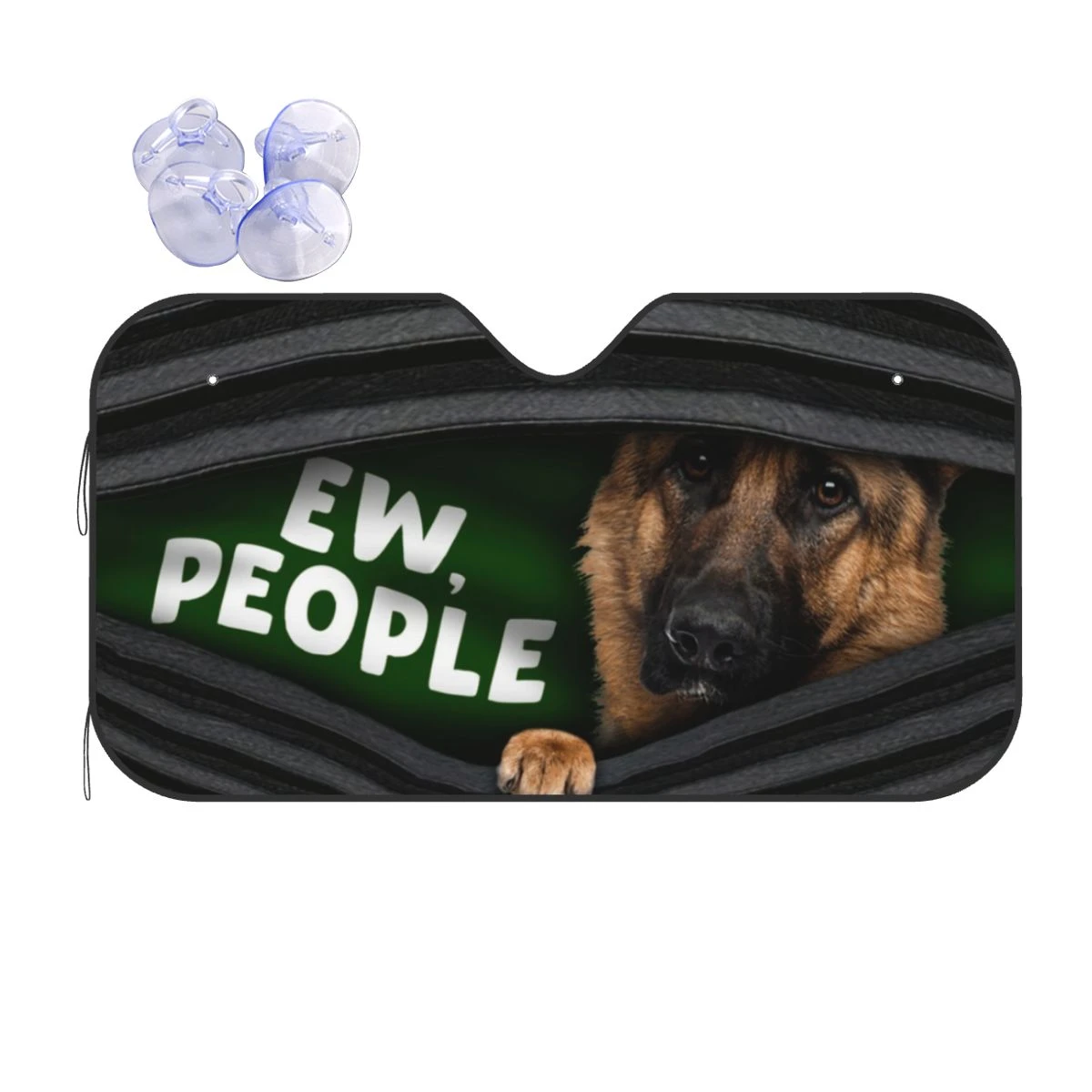 German Shepherd Dog Windshield Sunshade Animal Dogs Retractable Cover ...