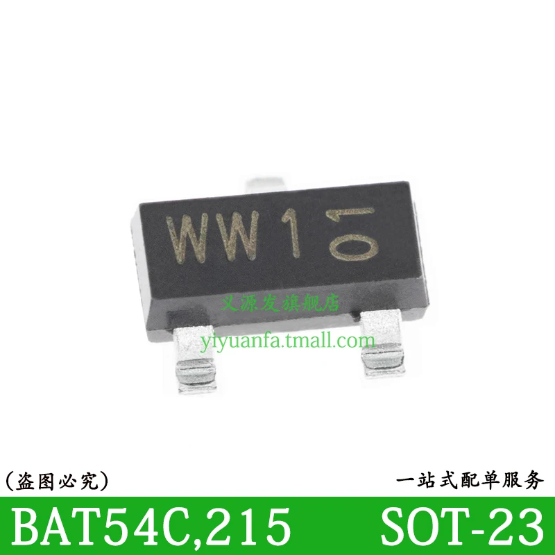 WW1 BAT54 20PCS BAT54C BAT54C,215 SOT-23 Schottky Barrier Double Diodes ...