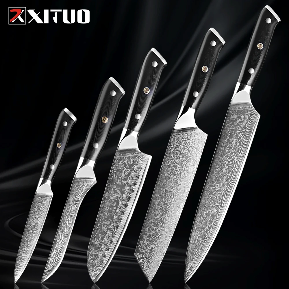 XITUO-Kitchen-Chef-Knife-Set-VG10-Damascus-Steel-67-Layer-Slices-Nakiri ...