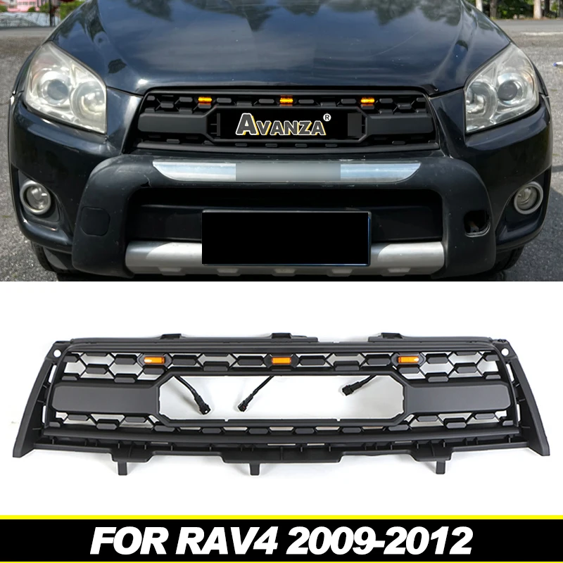 Racing-grill-for-TOYOTA-RAV4-2009-2012-grill-with-led-lights-front ...