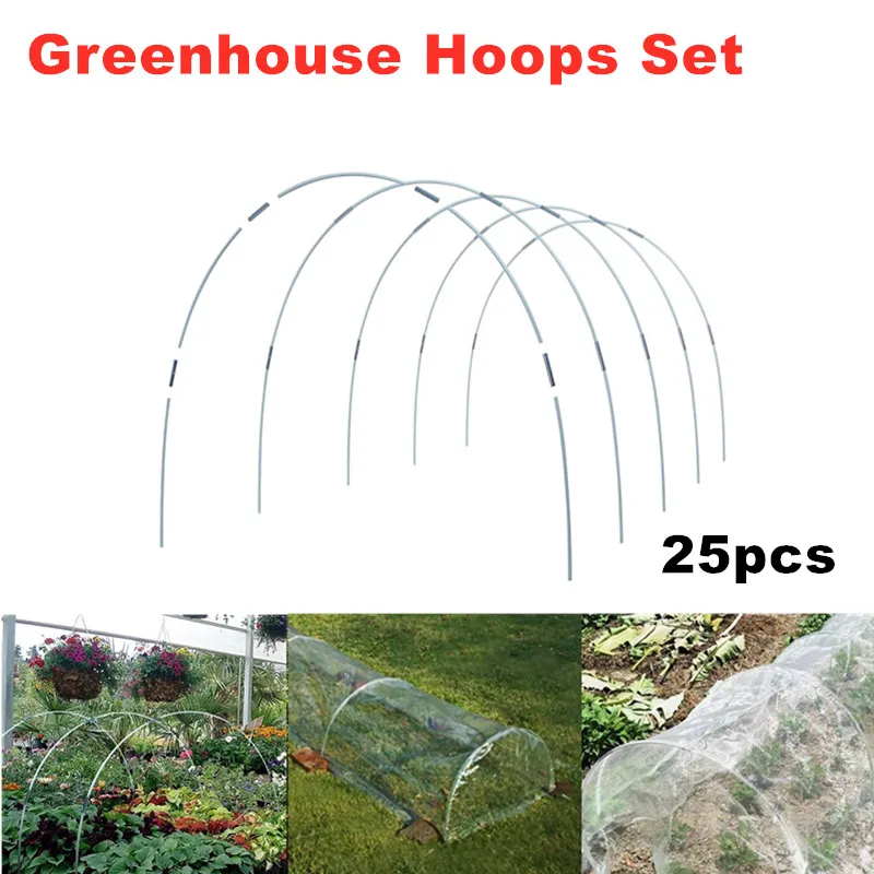 Garden Plant Hoop Seedling Arch Shed Bracket Greenhouse Hoops Set Glass ...