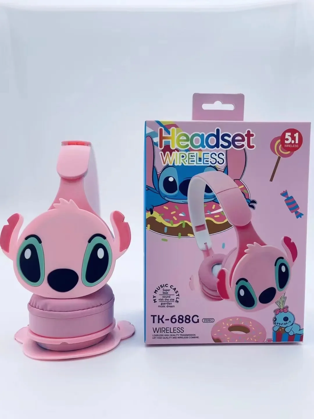 Nye Disney TK-688G Stitch Cartoon-øretelefoner, foldbare, kraftige bas ...