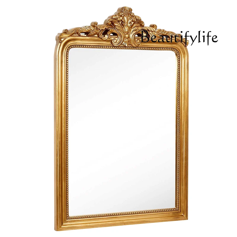 Retro carved mirror master bedroom dresser large mirror French makeup ...