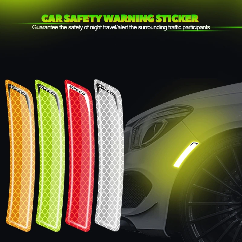 2pcs Car Safety Warning Sticker Mark Car Reflective Stickers Tape ...
