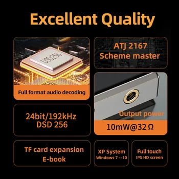 RUIZU-Lecteur MP3 Bluetooth A58, HiFi, Lecteur de musique sans perte ...