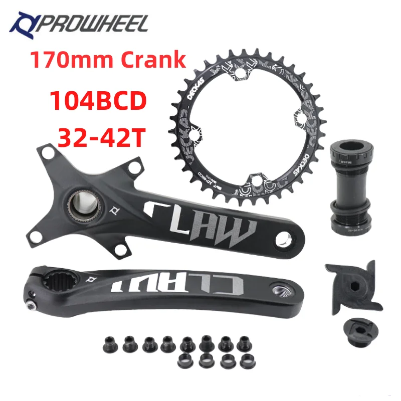 PROWHEEL Bicycle Crankset 104BCD 32-42T 170mm Crank for MTB Mountain ...