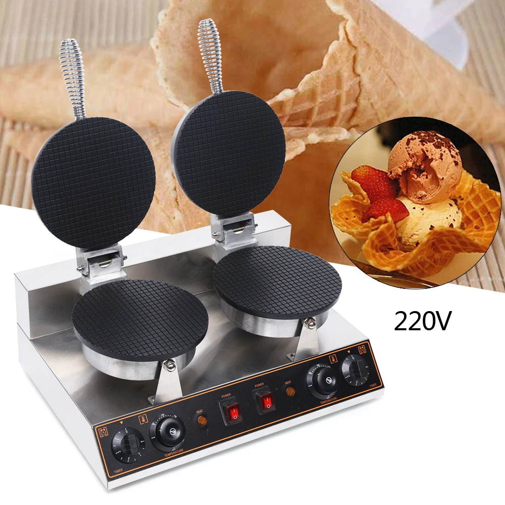 Double-Waffle-Iron-2-x-1200-W-Electric-Iron-Ice-Cream-Commercial ...