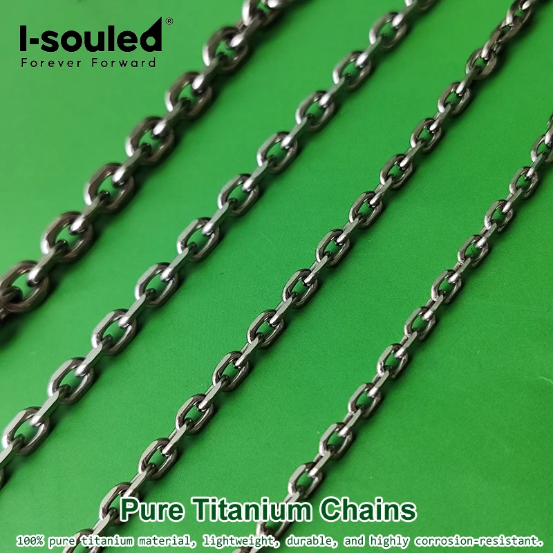 Pure Titanium Angle Oval Chain, 5 Sizes(2.8/3.5/4.0/5.2/7.0mm ...