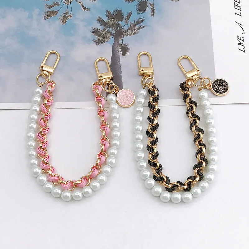 Classy-Pearl-Double-Chain-Keychain-for-Women-Exquisite-Anti-Lost-Strap ...