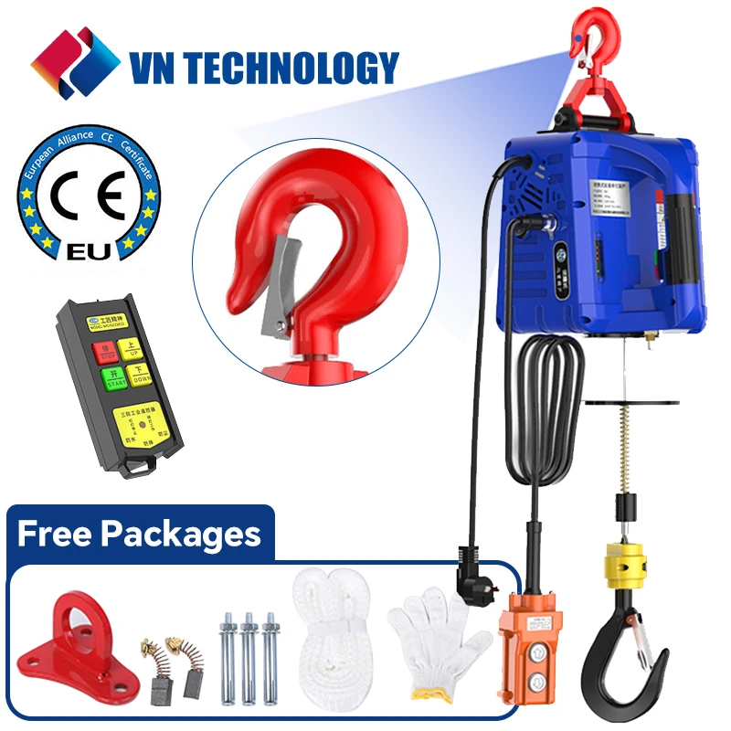 Electric-Hoist-Lift-Portable-Crane-Upgrade-Electric-Winch-with-Remote ...