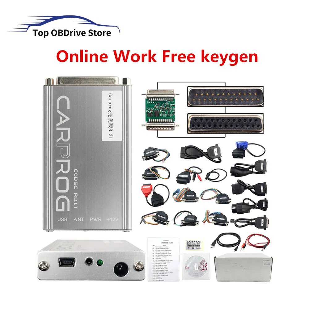 Carprog 13.77 Full Set With 21 Adapters Car Prog V8.21 Free Keygen ...