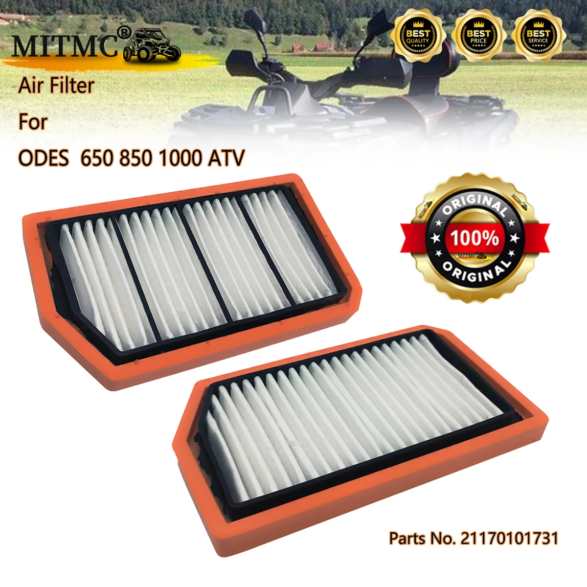 2PCS Original Air Filter For AODES ODES 650 800 850 1000 ATV ...