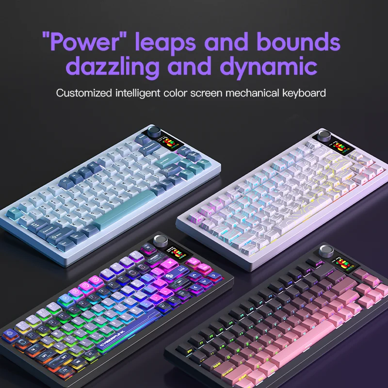 Langtu Lt75 Mechanical Keyboard 80 Keys PBT RGB 3-Mode Bluetooth ...