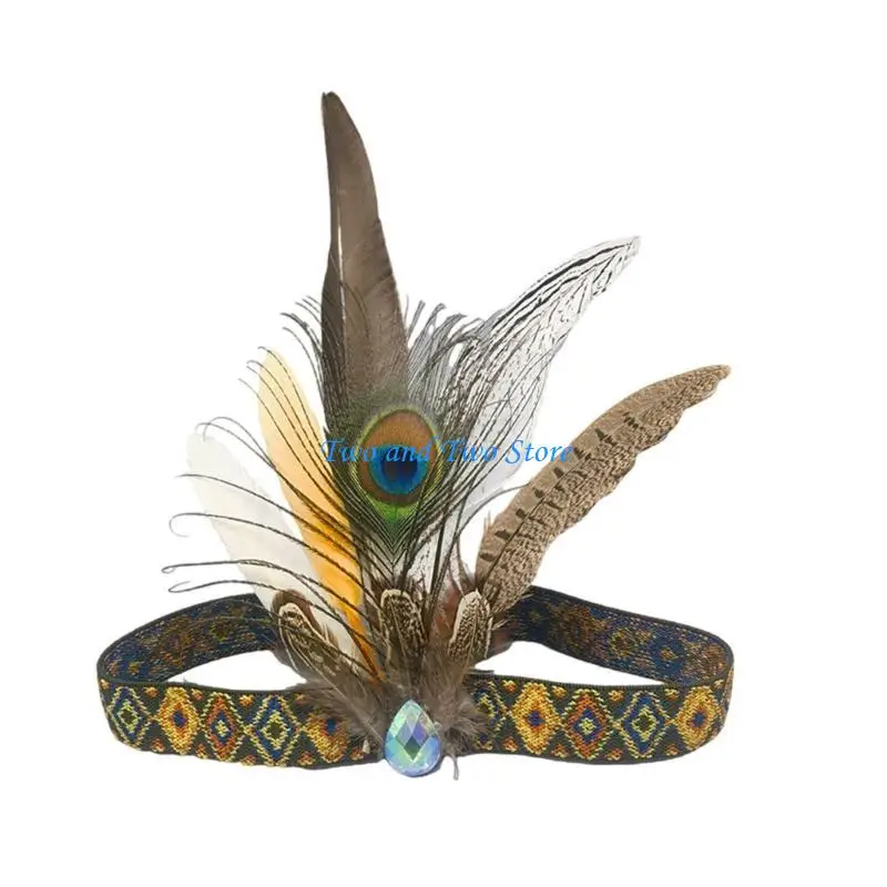 HX6F Ethnic Headpiece Handmade Props For Women Men Dancers And Party ...
