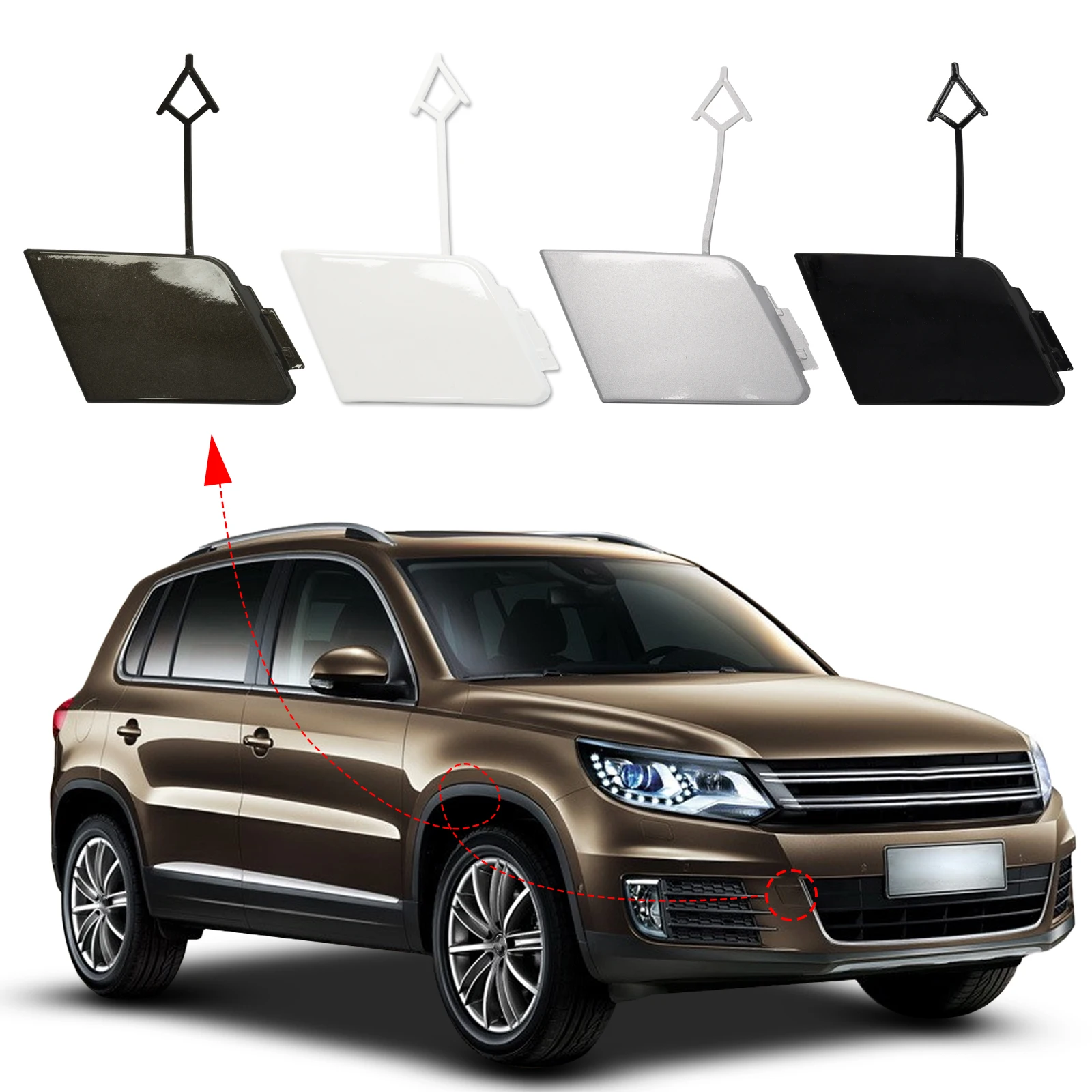 Front-Bumper-Tow-Hook-Cover-Cap-Towing-Eye-For-VW-Tiguan-Accessories ...