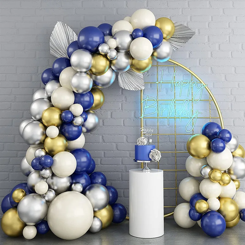 Navy Blue Gold Balloon Garland Set Bridal Wedding Engagement Party ...