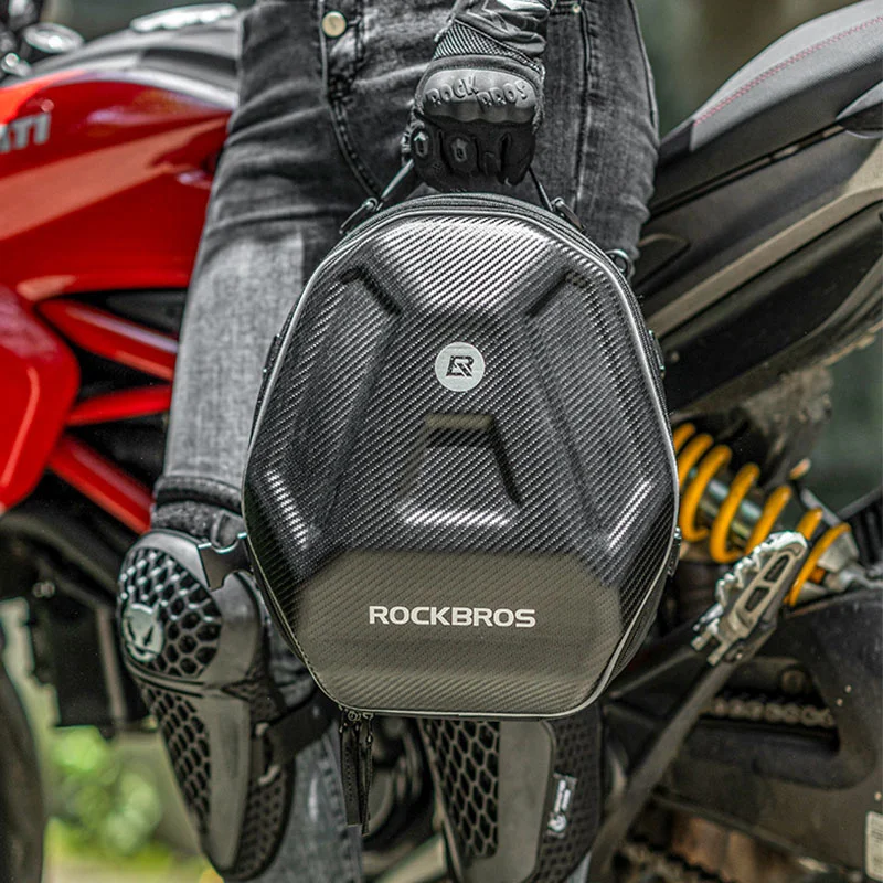 Rockbros Tas Penyimpanan Helm Sepeda Motor Serat Karbon Tas Kursi